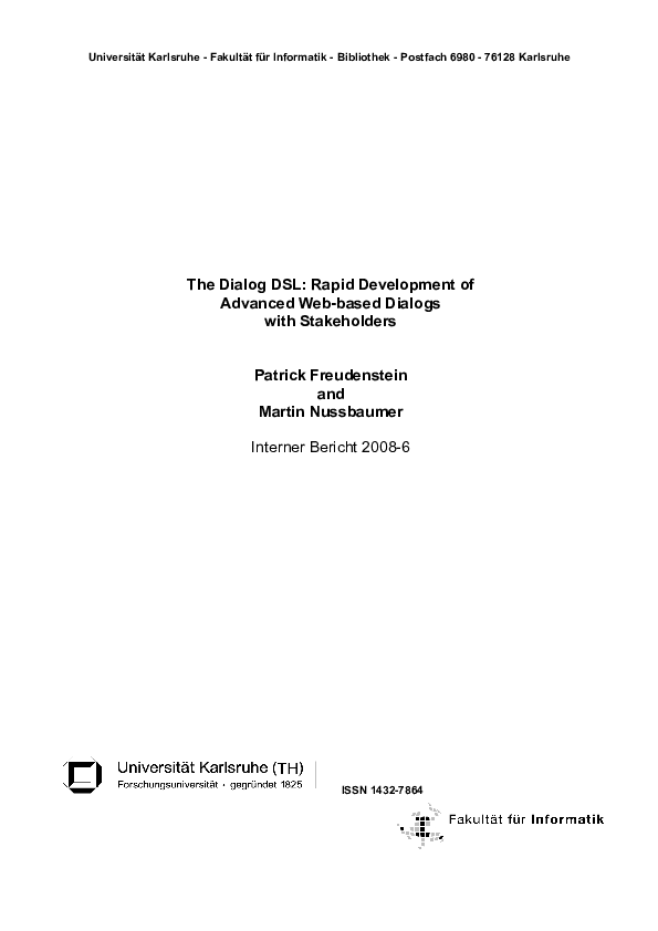 Pdf The Dialog Dsl Rapid Development Of Advanced Web Based Dialogs With Stakeholders