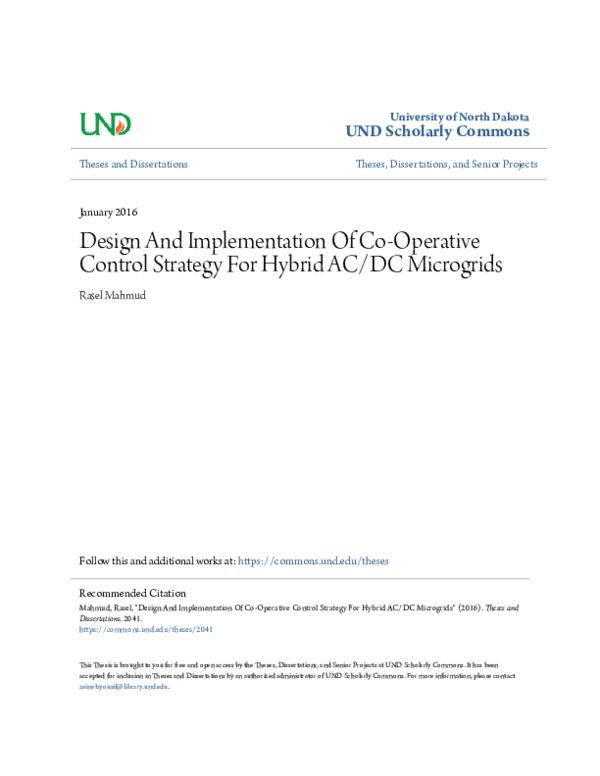 (PDF) Design and implementation of co-operative control strategy for hybrid AC/DC microgrids