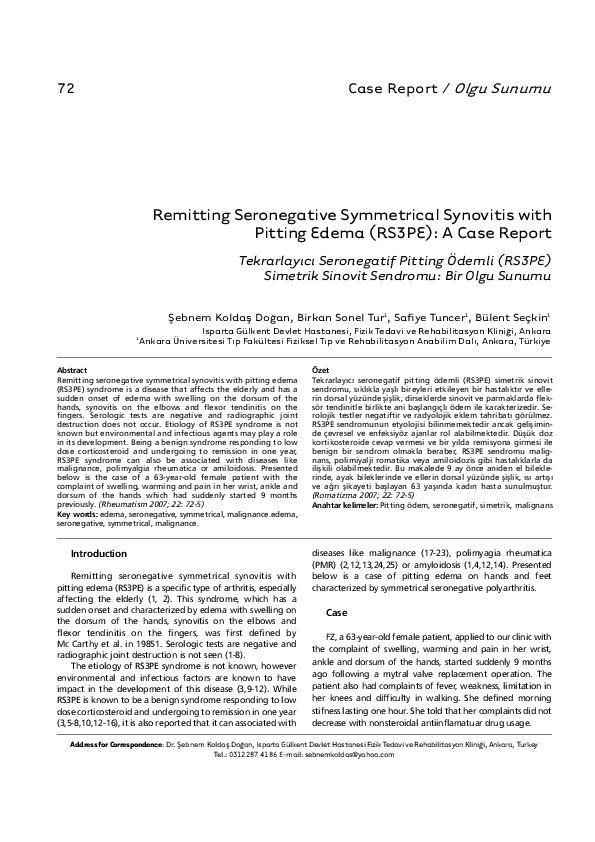 (PDF) Remitting Seronegative Symmetrical Synovitis with Pitting Edema ...