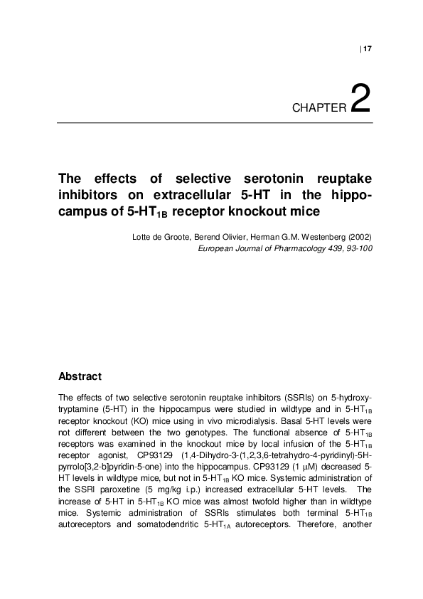 (PDF) The effects of selective serotonin reuptake inhibitors on ...