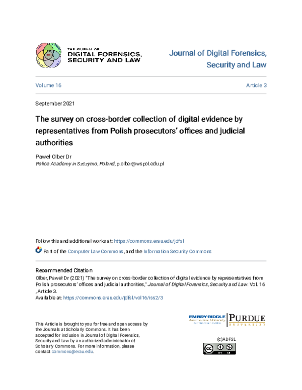 (PDF) The Survey on Cross Border Collection of Digital Evidence by ...