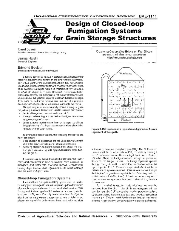 (PDF) Design of Closed-loop Fumigation Systems for Grain Storage Structures