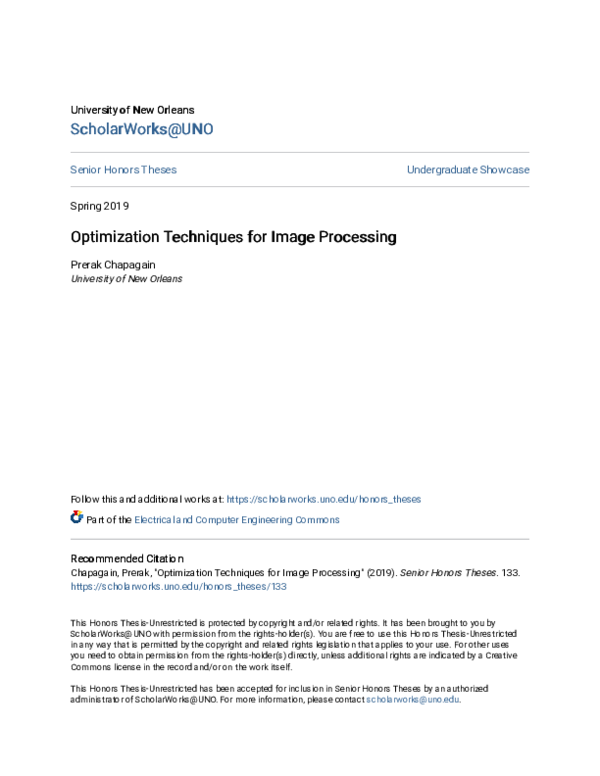 (PDF) Optimization Techniques for Image Processing