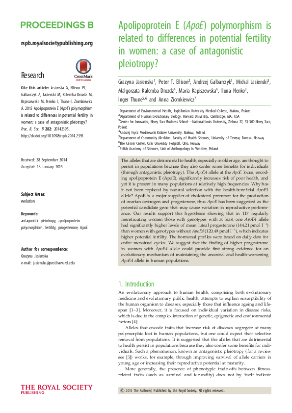 (PDF) Apolipoprotein E ( ApoE ) polymorphism is related to differences ...