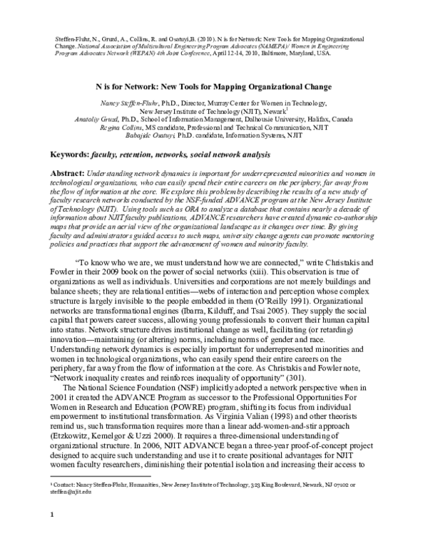 (PDF) N is for network: new tools for mapping organizational change ...