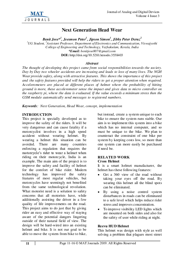 (PDF) Next Generation Head Wear