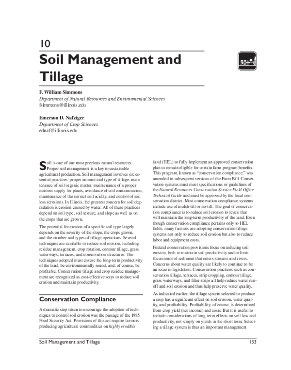 (PDF) Soil Management and Tillage 133 10 Soil Management and Tillage