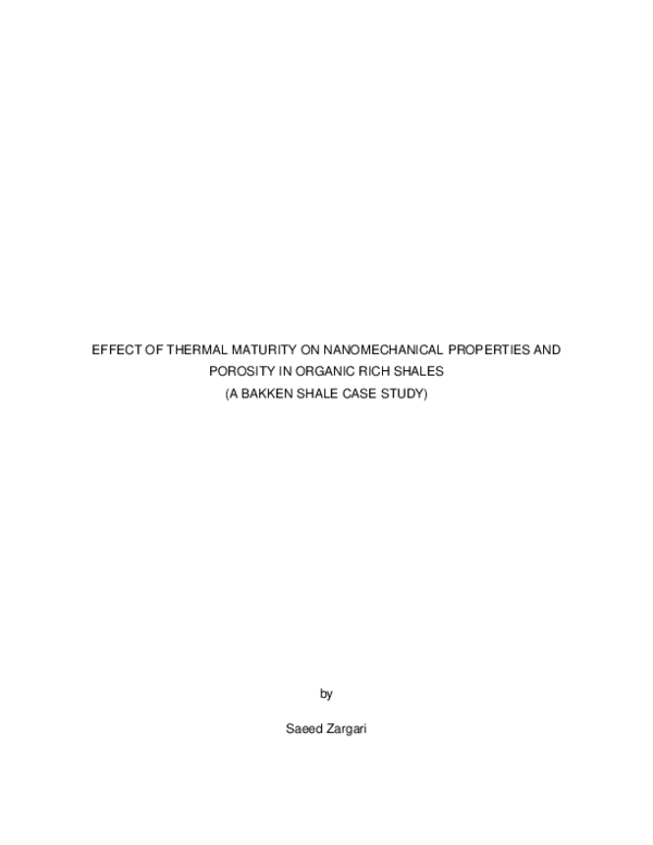 (PDF) Effect of thermal maturity on nanomechanical properties and ...