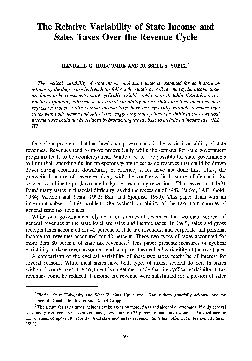 (PDF) The relative variability of state income and sales taxes over the ...
