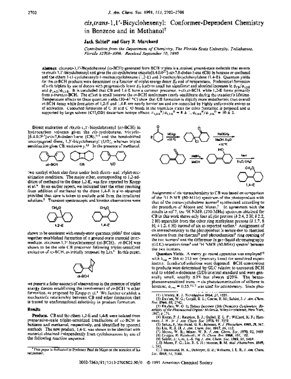 (PDF) cis,trans-1,1'-Bicyclohexenyl: conformer-dependent chemistry in ...