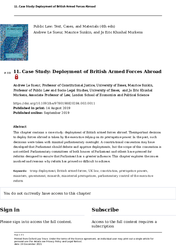 (PDF) 11. Case Study: Deployment of British Armed Forces Abroad