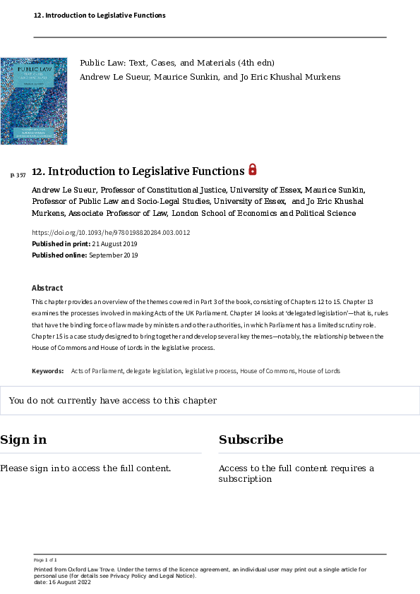 (PDF) 12. Introduction to Legislative Functions