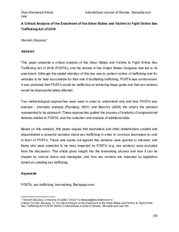 (DOC) A Critical Analysis of the Enactment of the Allow States and ... (DOC) A Critical Analysis of the Enactment of the Allow States and ...
