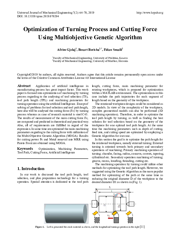 Pdf Turning Process Optimization Via Moga