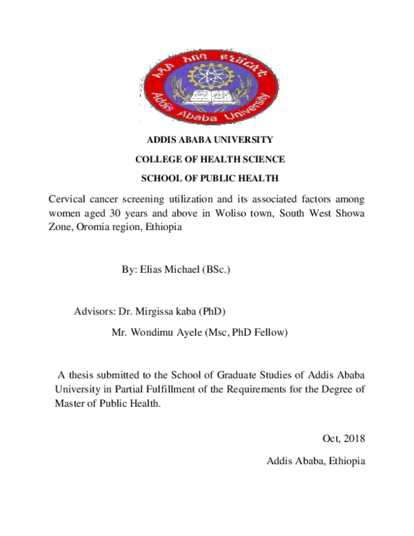 (PDF) Cervical cancer screening utilization and its associated factors ...