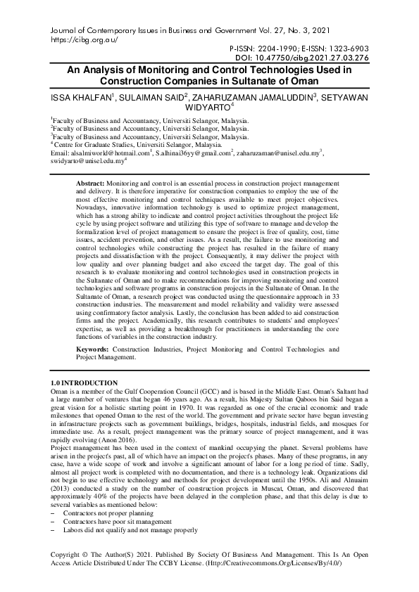 Pdf An Analysis Of Monitoring And Control Technologies Used In