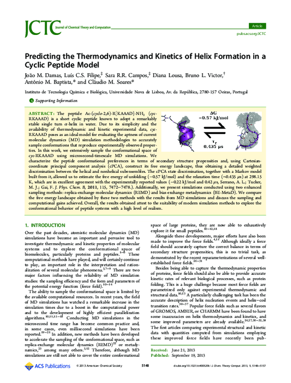 (PDF) Predicting the Thermodynamics and Kinetics of Helix Formation in ...