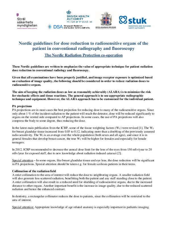 (PDF) Nordic guidelines for dose reduction to radiosensitive organs of ...