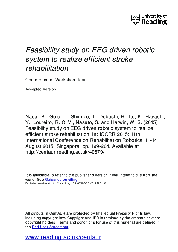 (PDF) Feasibility study on EEG driven robotic system to realize efficient stroke rehabilitation