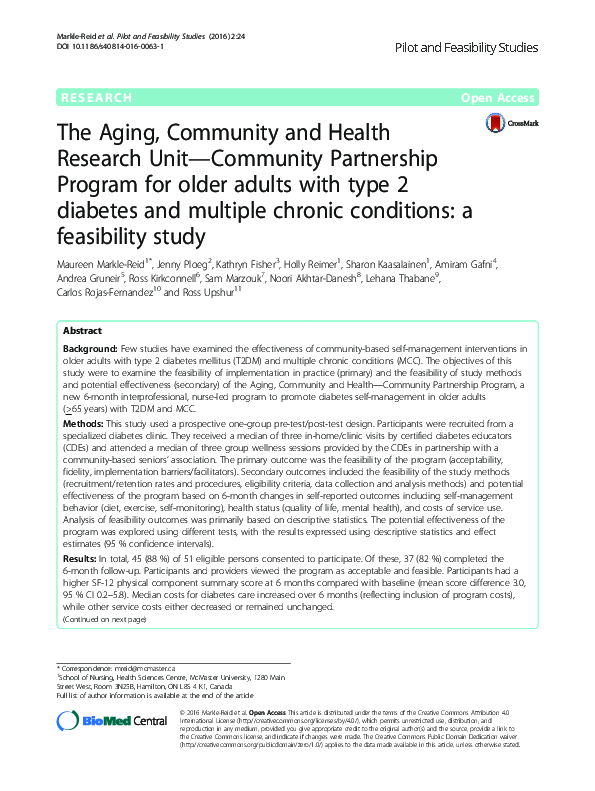 (PDF) The Aging, Community and Health Research Unit—Community ...