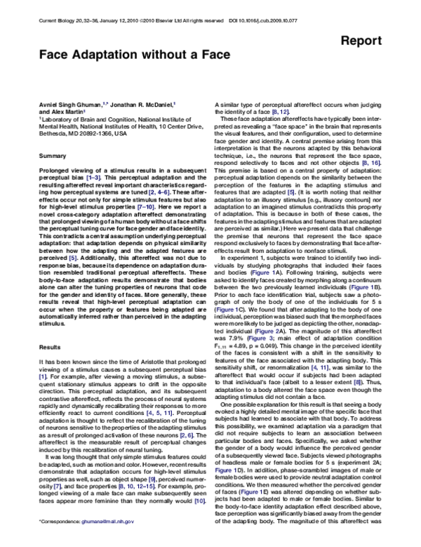 (PDF) Face Adaptation without a Face