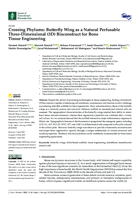 (PDF) Crossing Phylums: Butterfly Wing as a Natural Perfusable Three ...