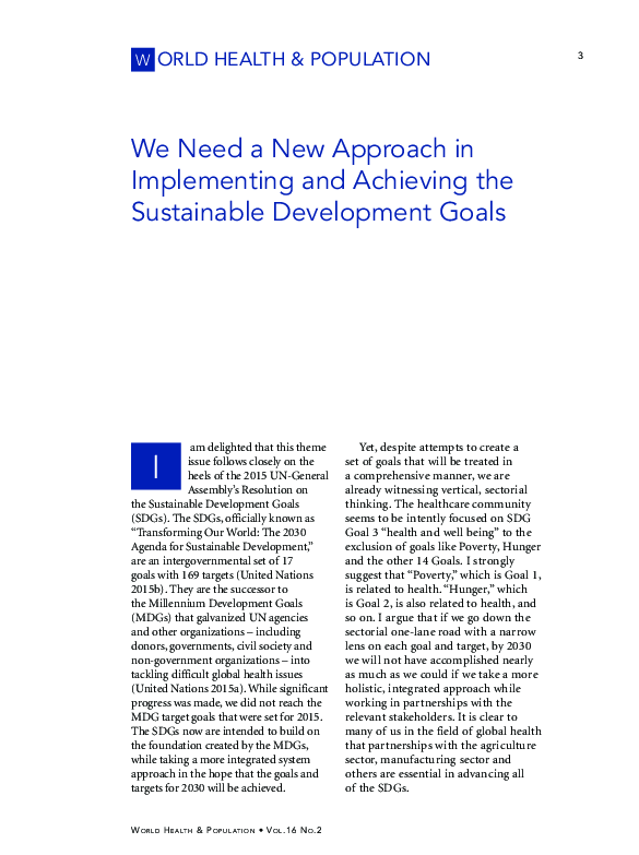 (PDF) We Need a New Approach in Implementing and Achieving the ...