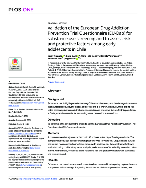 (PDF) Validation of the European Drug Addiction Prevention Trial ...