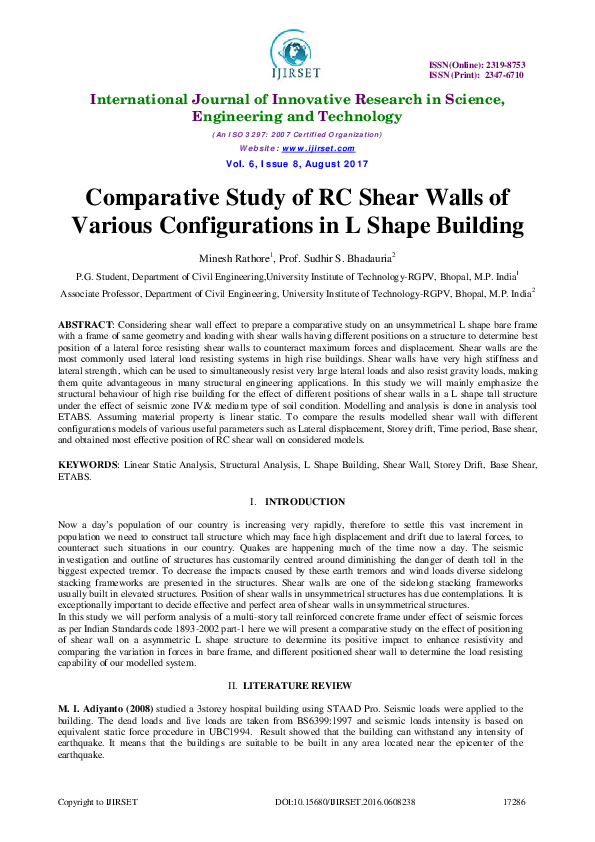 (PDF) Comparative Study of RC Shear Walls of Various Configurations in ...