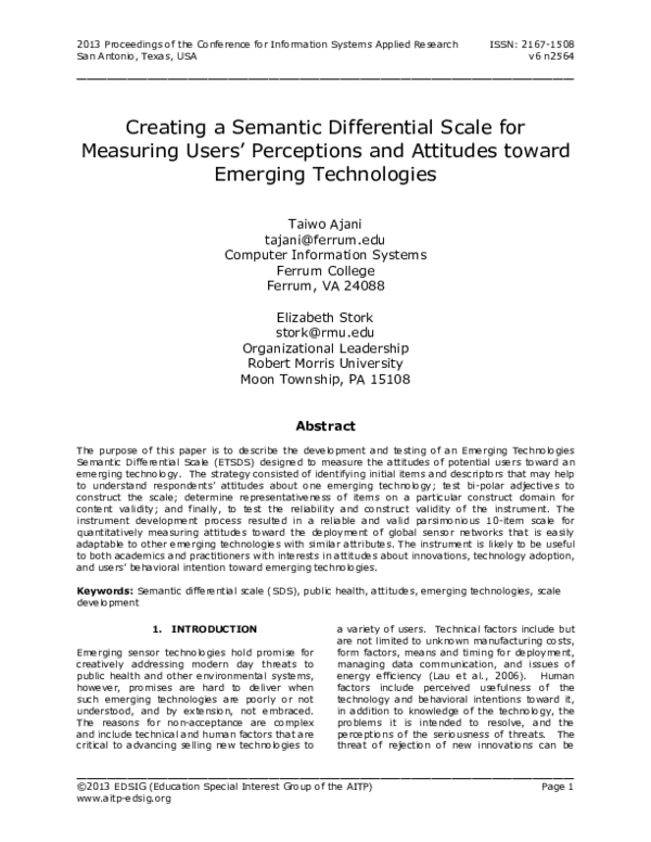(PDF) Creating a Semantic Differential Scale for Measuring Users ...