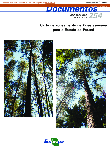 (PDF) Carta de zoneamento de Pinus caribaea para o Estado do Paraná
