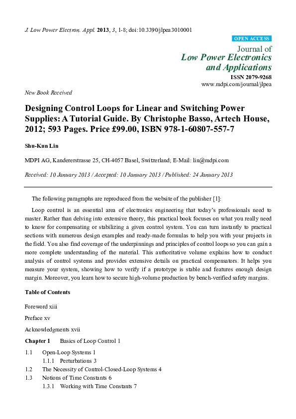 (PDF) Designing Control Loops for Linear and Switching Power Supplies ...