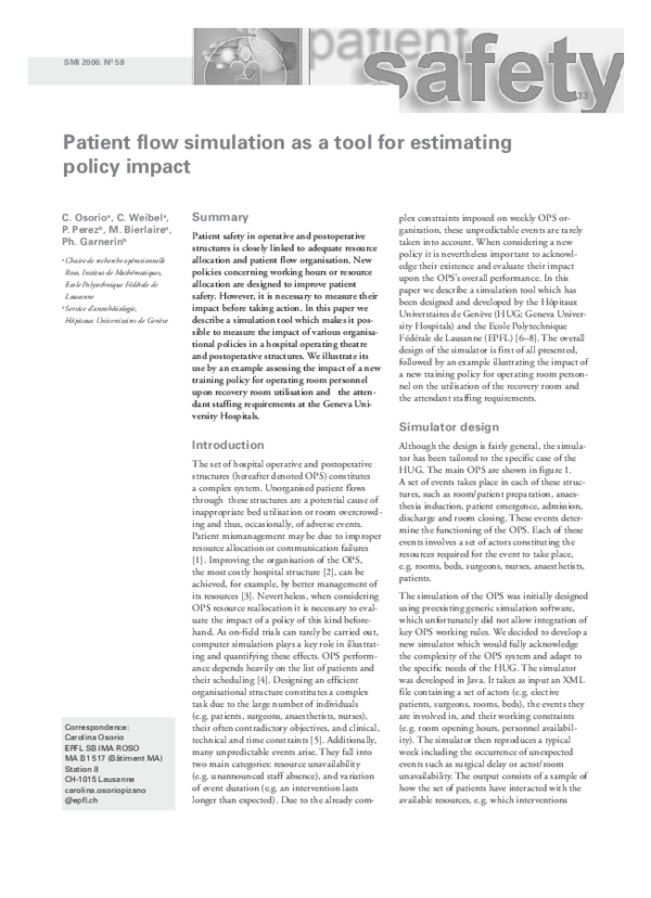 (PDF) Patient flow simulation as a tool for estimating policy impact