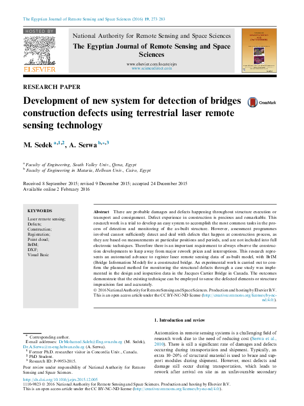 (PDF) Development of new system for detection of bridges construction ...