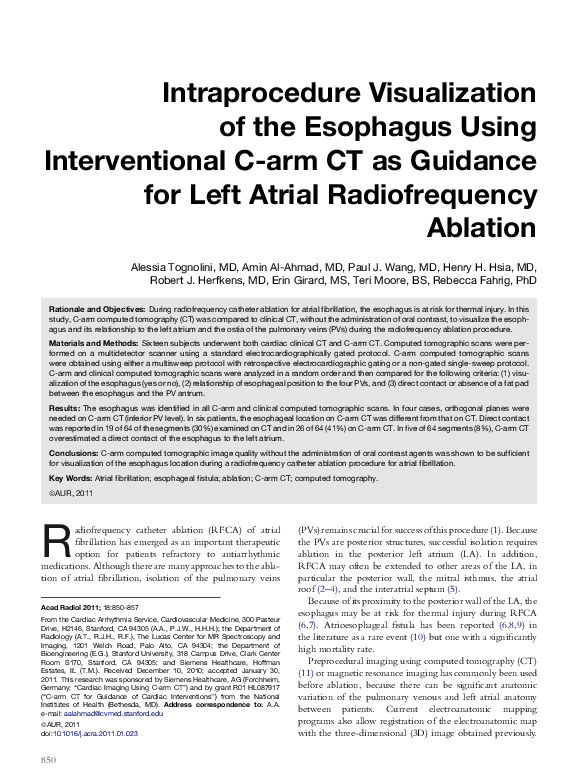 (PDF) Intraprocedure Visualization of the Esophagus Using ...