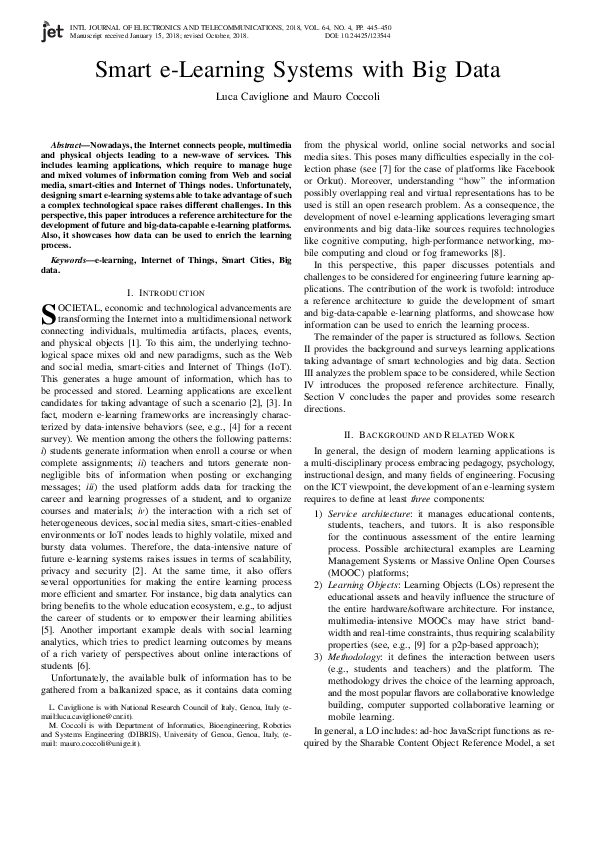 (PDF) Big data integration for transition from e-learning to smart ...