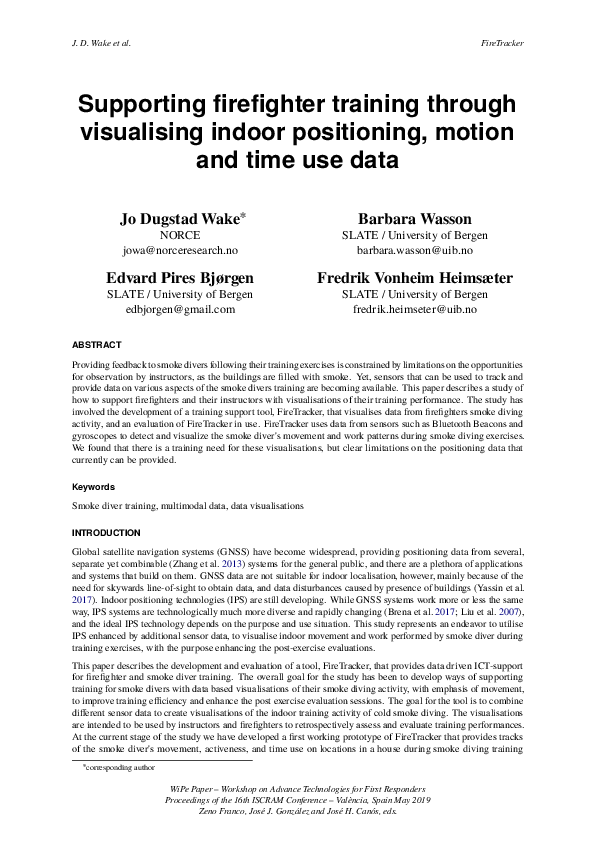 (PDF) Supporting firefighter training through visualising indoor positioning, motion and time ...