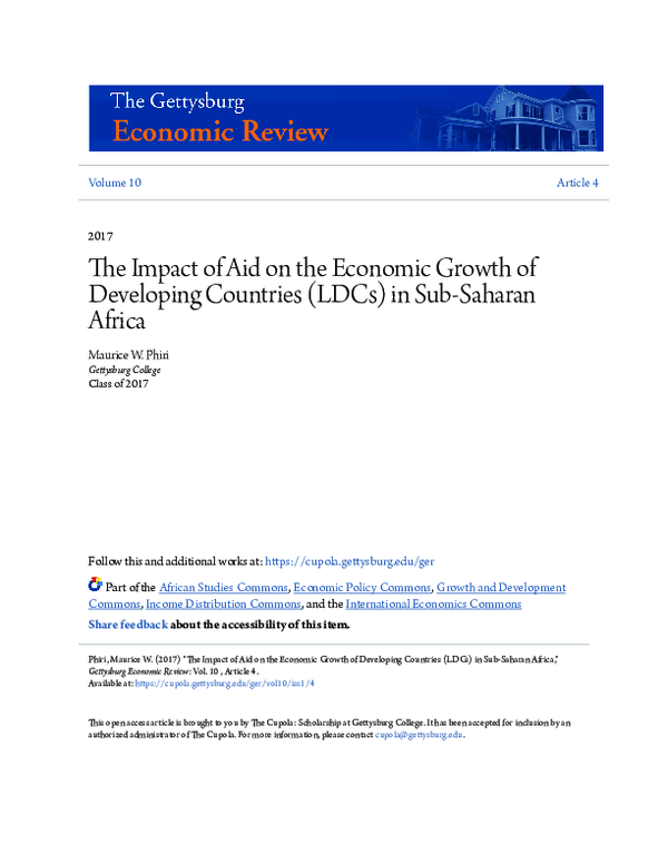 (PDF) The Impact of Aid on the Economic Growth of Developing Countries ...
