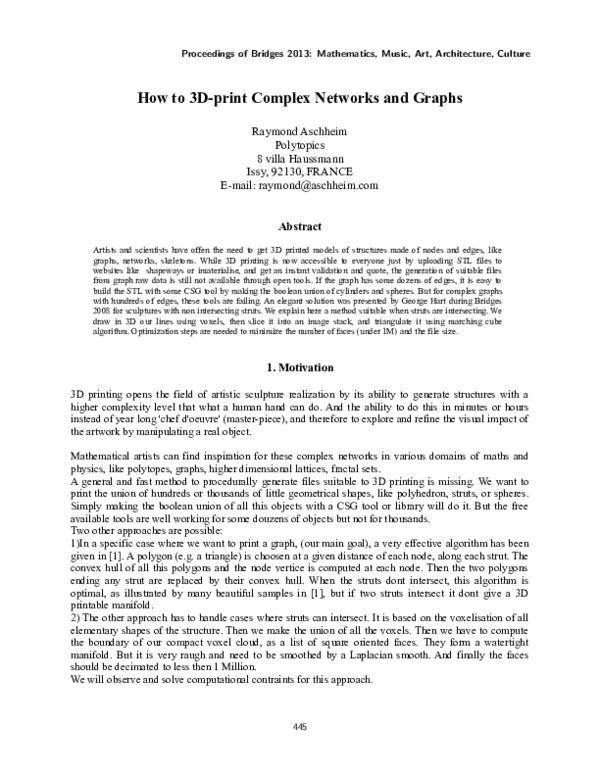 (PDF) How to 3D-print Complex Networks and Graphs