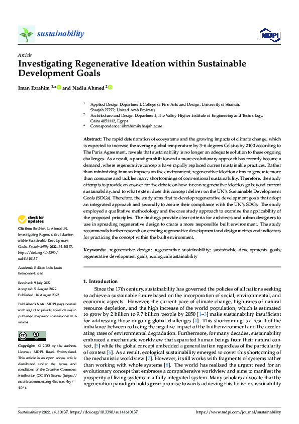 (PDF) Investigating Regenerative Ideation within Sustainable ...