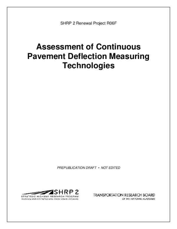 (PDF) Assessment of Continuous Pavement Deflection Measuring Technologies
