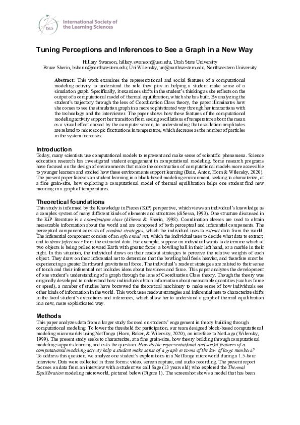 (PDF) Tuning Perceptions and Inferences to See a Graph in a New Way