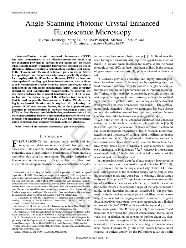 (PDF) Angle-Scanning Photonic Crystal Enhanced Fluorescence Microscopy