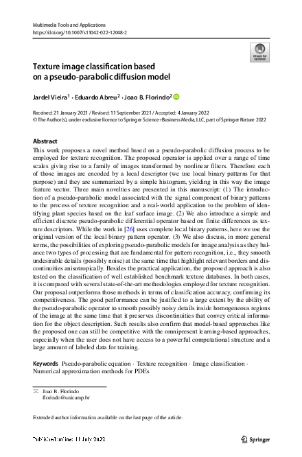 Pdf Texture Image Classification Based On A Pseudo Parabolic Diffusion Model Jardel Vieira 