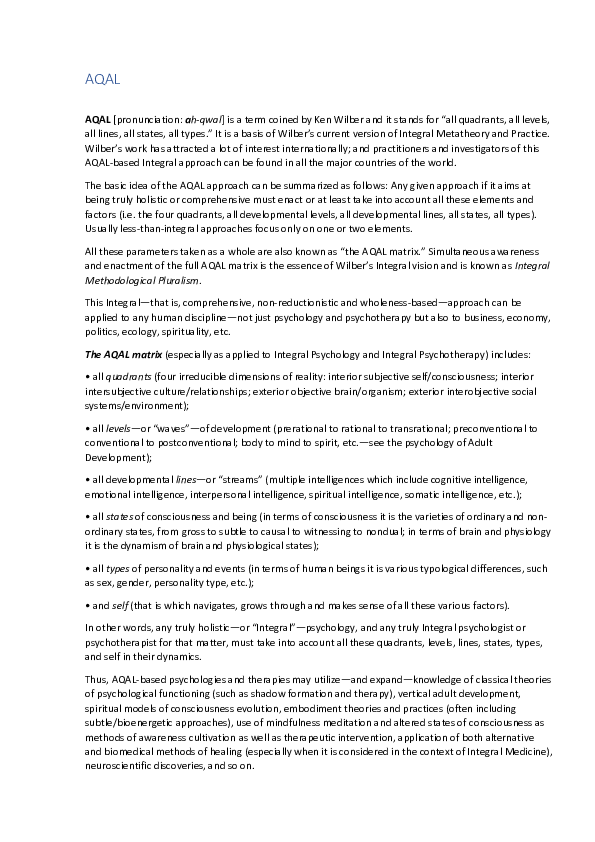 (PDF) AQAL