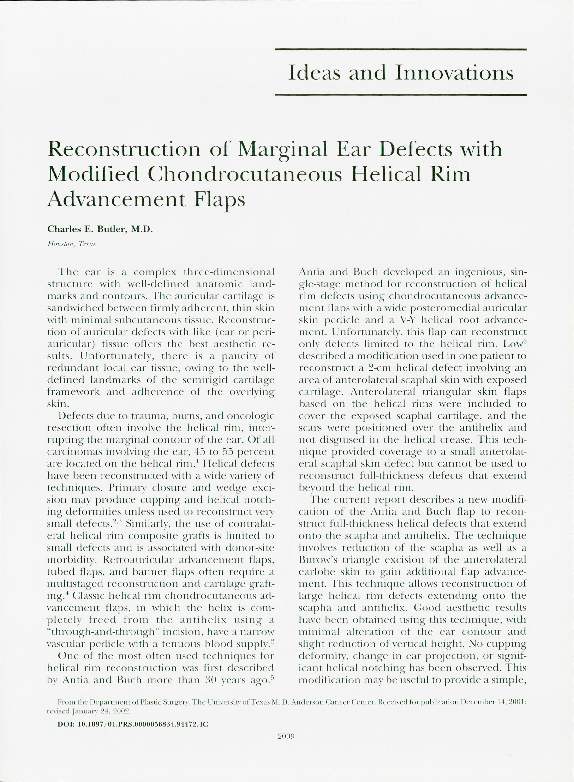 (PDF) Reconstruction of Marginal Ear Defects with Modified ...
