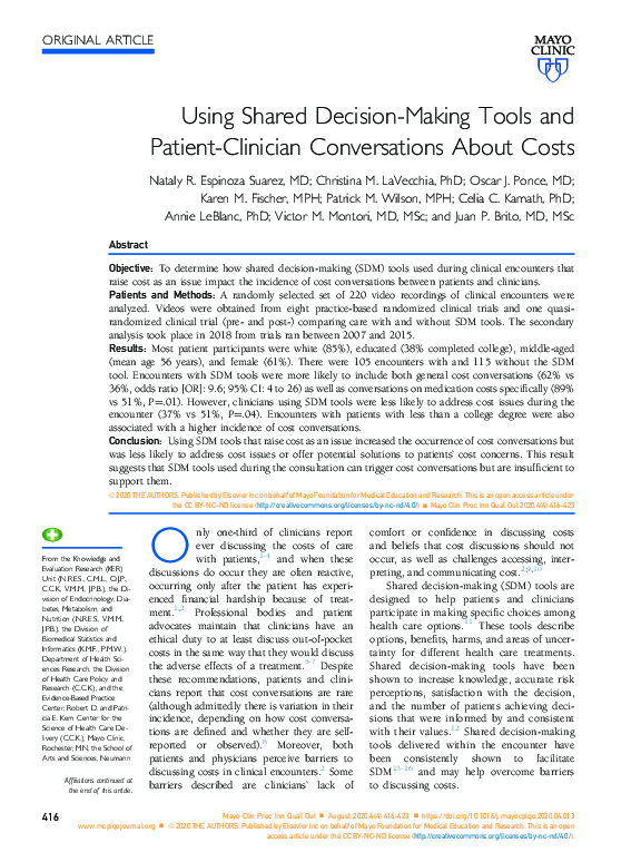 (PDF) Using Shared Decision-Making Tools and Patient-Clinician ...
