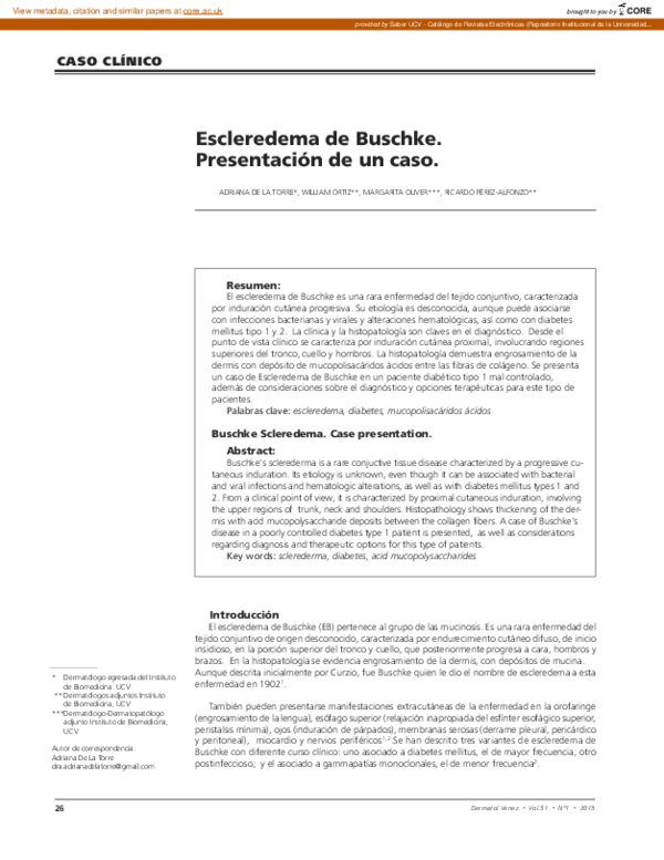 (PDF) Escleredema de Buschke. Presentación de un caso