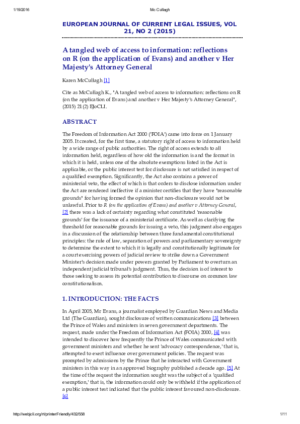 (PDF) A Tangled Web of Access to Information: Reflections on R (on the ...
