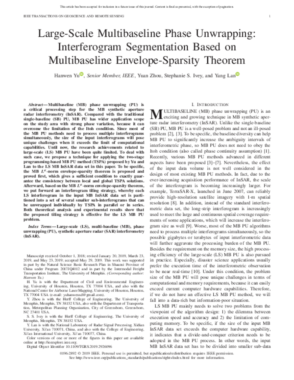 (PDF) Large-Scale Multibaseline Phase Unwrapping: Interferogram ...